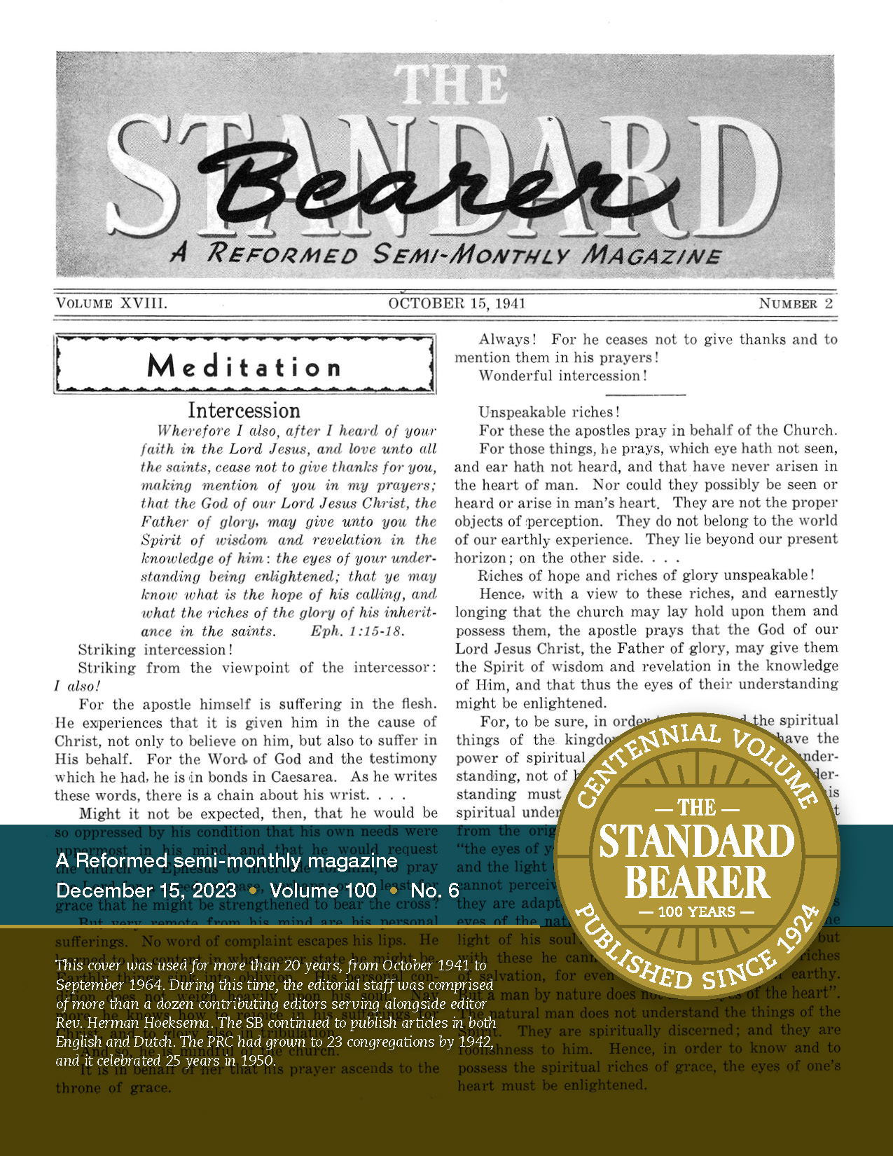 The Standard Bearer Magazine by Reformed Free Publishing Association ...
